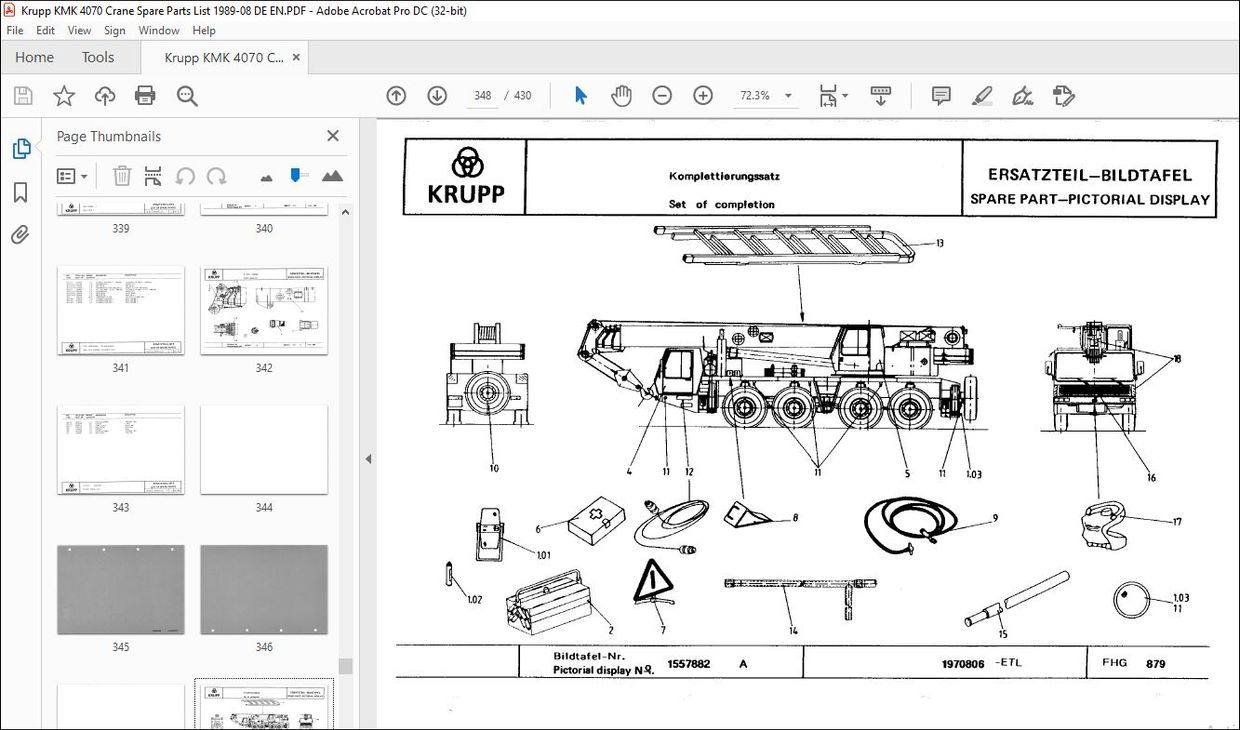 KRUPP KMK 4070 Truck Crane Parts Manual EN_DE – PDF DOWNLOAD