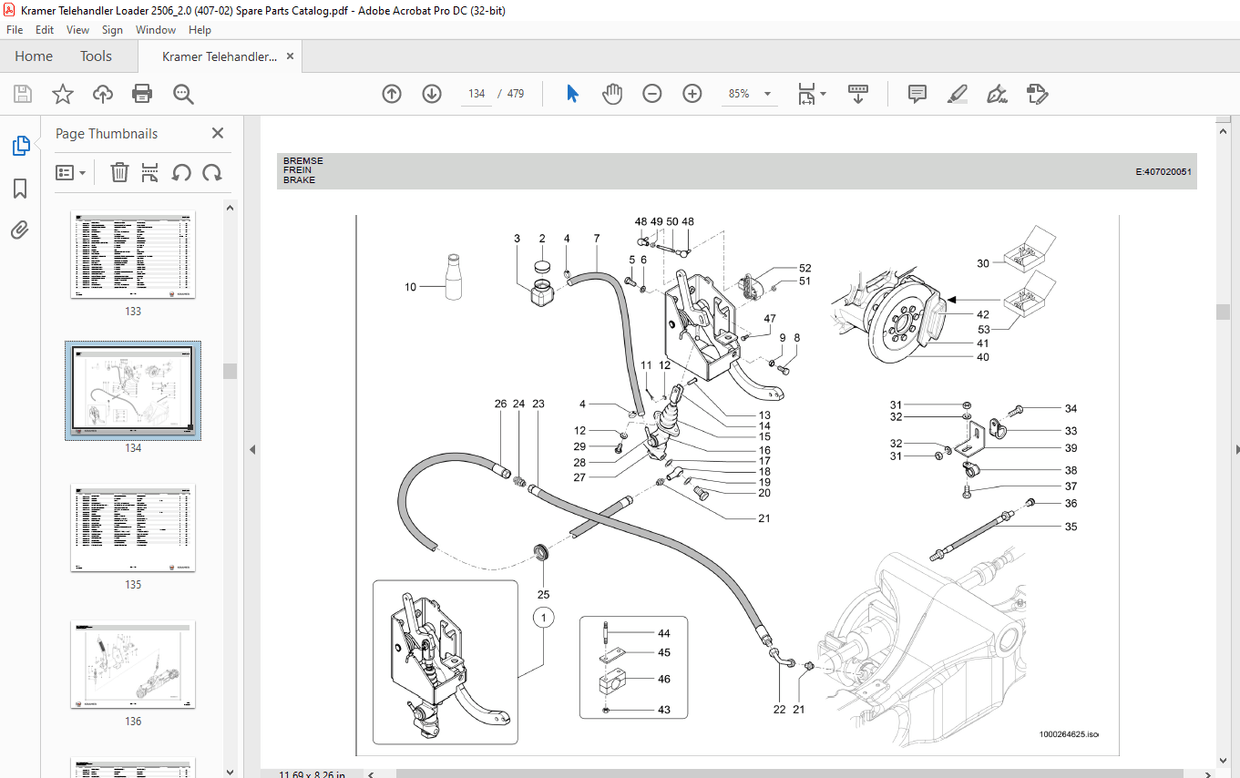 KRAMER Telehandler 2506 Spare Parts List Manual 407020001 – PDF DOWNLOAD