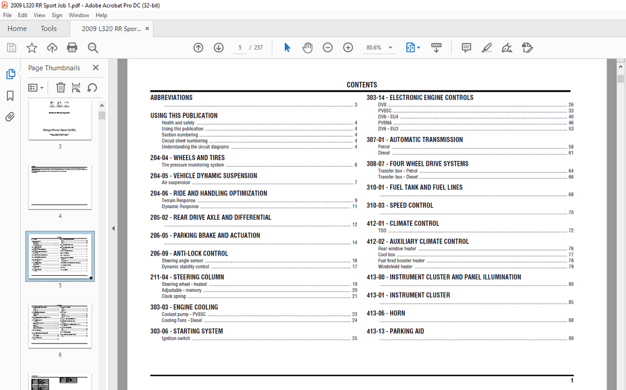 2008 Land Rover L320 Range Rover Sport LHD Electrical Wiring Diagrams ...