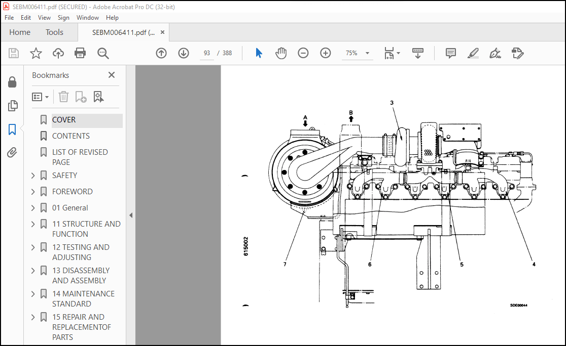 Komatsu 125-2 Series Diesel Engine Shop Manual SEBM006411 – PDF DOWNLOAD