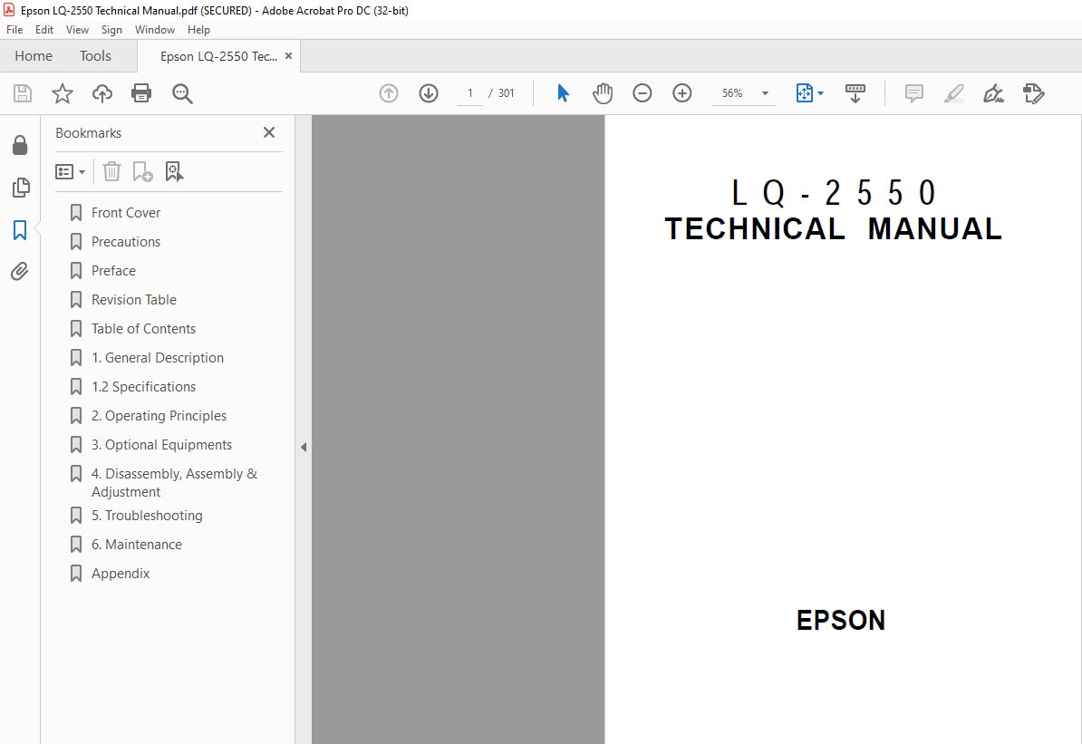 Epson LQ-2550 Technical Manual - PDF DOWNLOAD