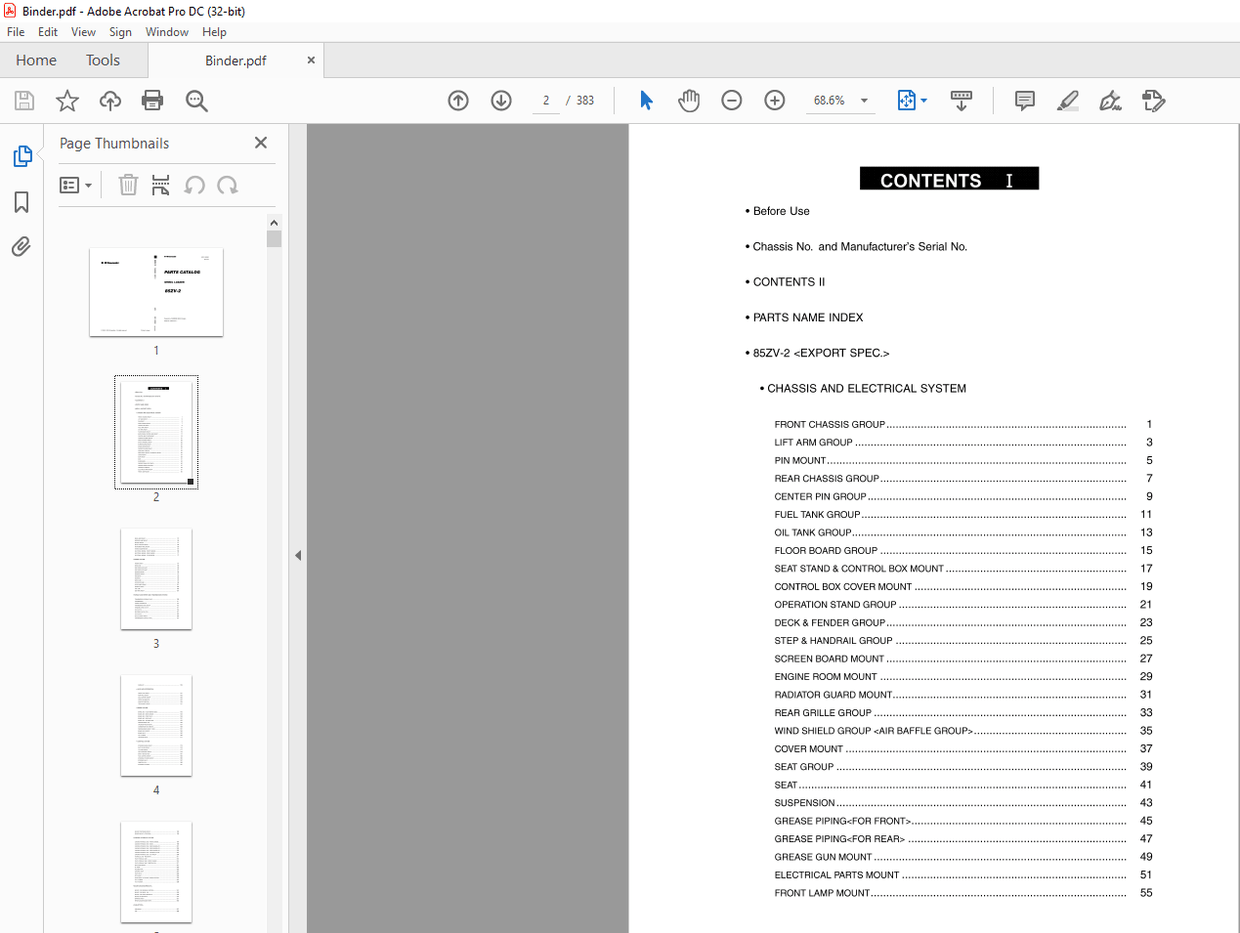 Kawasaki WHEEL LOADER B5ZV-2 Parts Manual 93311-00290 – PDF DOWNLOAD