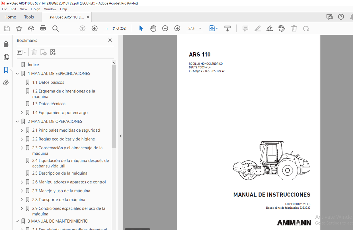 AMMANN ARS 110 MANUAL DE INSTRUCCIONES 2383020 - PDF