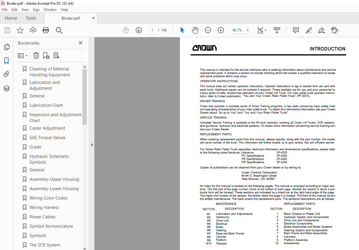 Crown Forklift PR Pallet Service Manual – PDF DOWNLOAD