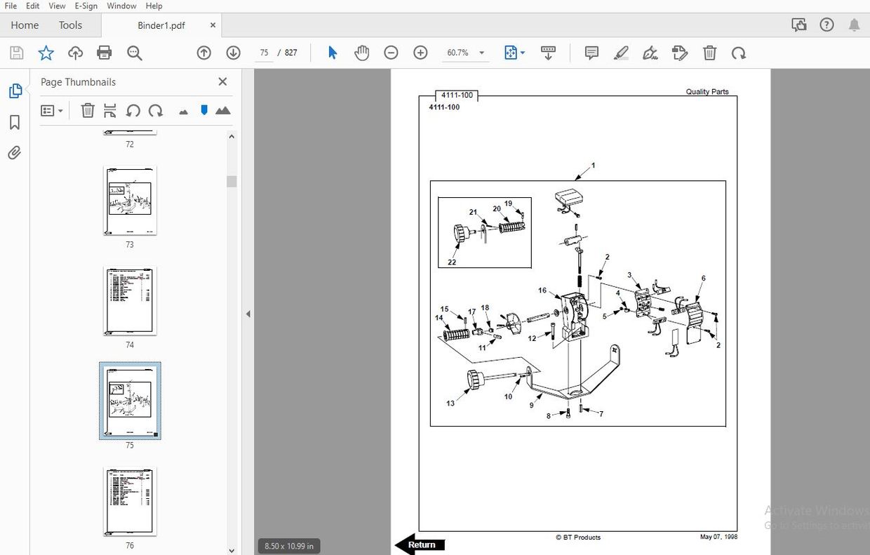 BT PRIME MOVER HMX/RMX MASTER PARTS MANUAL - PDF DOWNLOAD