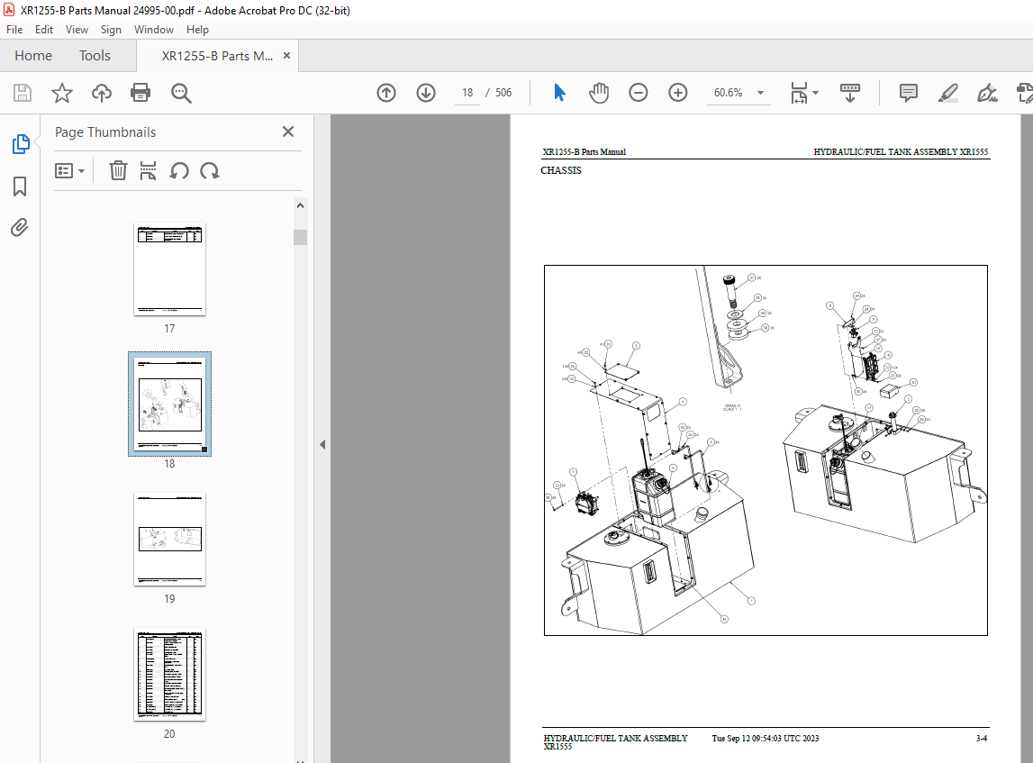 Xtreme Telehandler XR1255-B Forklift Parts Manual – PDF DOWNLOAD