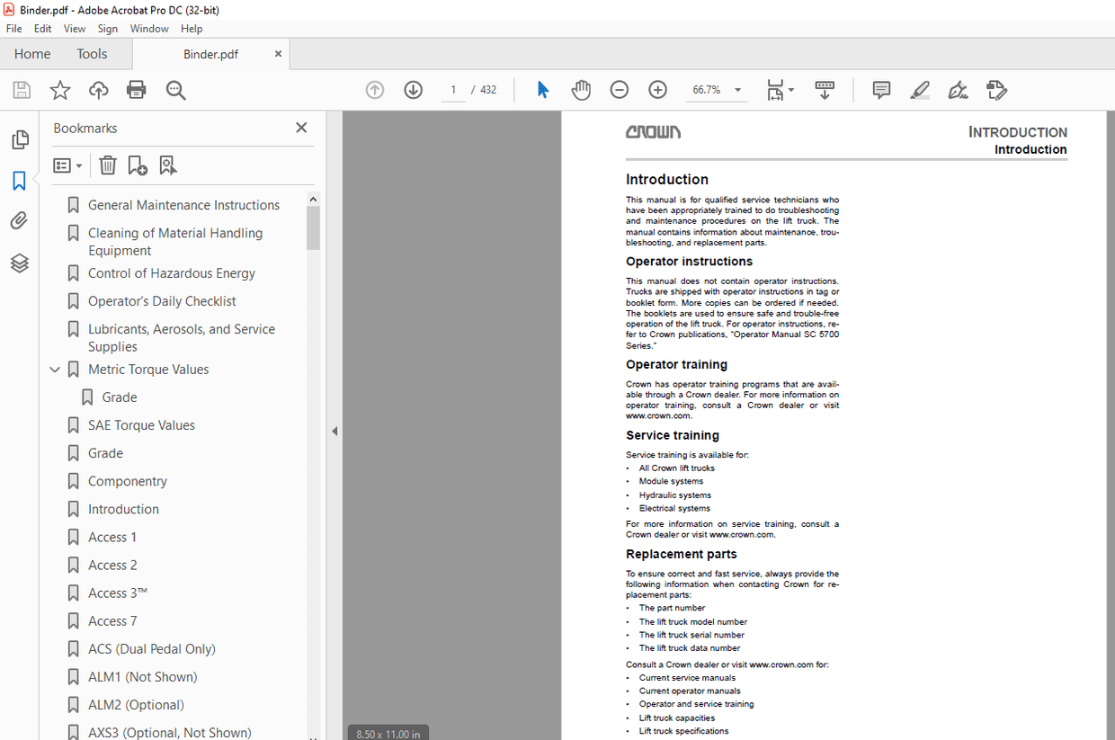 Crown Forklift SC 5700 Series Counter Balanced Service Manual – PDF ...
