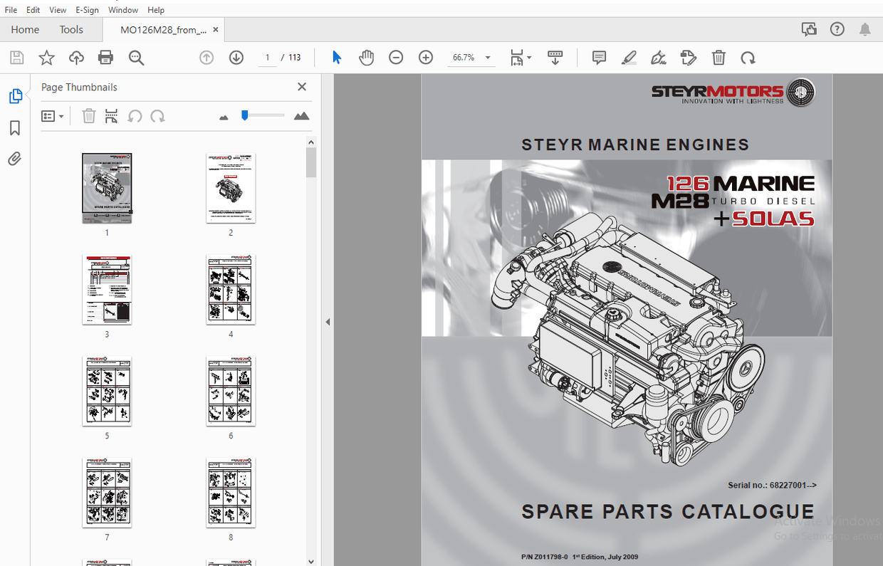 Steyr MO126M28 Marine Turbo Diesel Solas Parts Manual – PDF DOWNLOAD