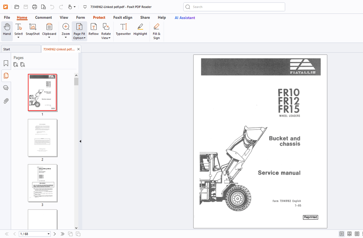 Fiatallis FR 10 FR 12 FR 15 Wheel Loader(Bucket & Chassis)Service ...