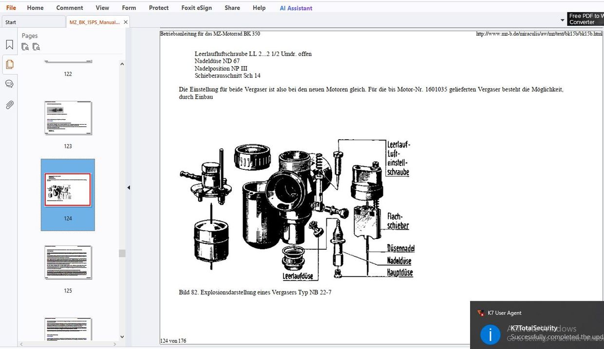MZ Motorrad BK 350 Betriebsanleitung - PDF DOWNLOAD