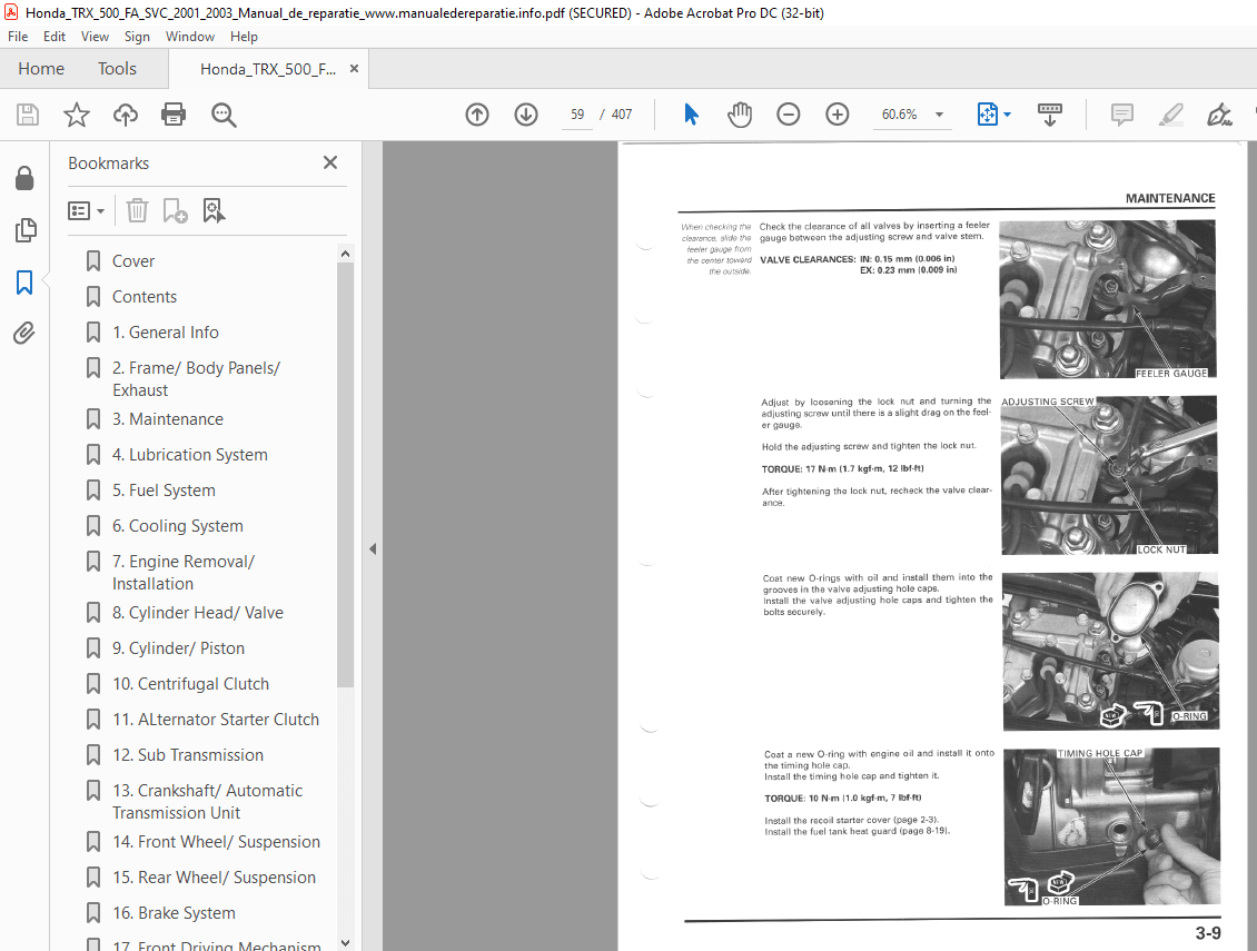 2001-2003 HONDA TRX500FA RUBICON Service Manual - PDF DOWNLOAD