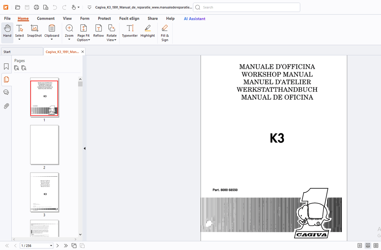 Cagiva K3 1991 Workshop Manual - PDF DOWNLOAD