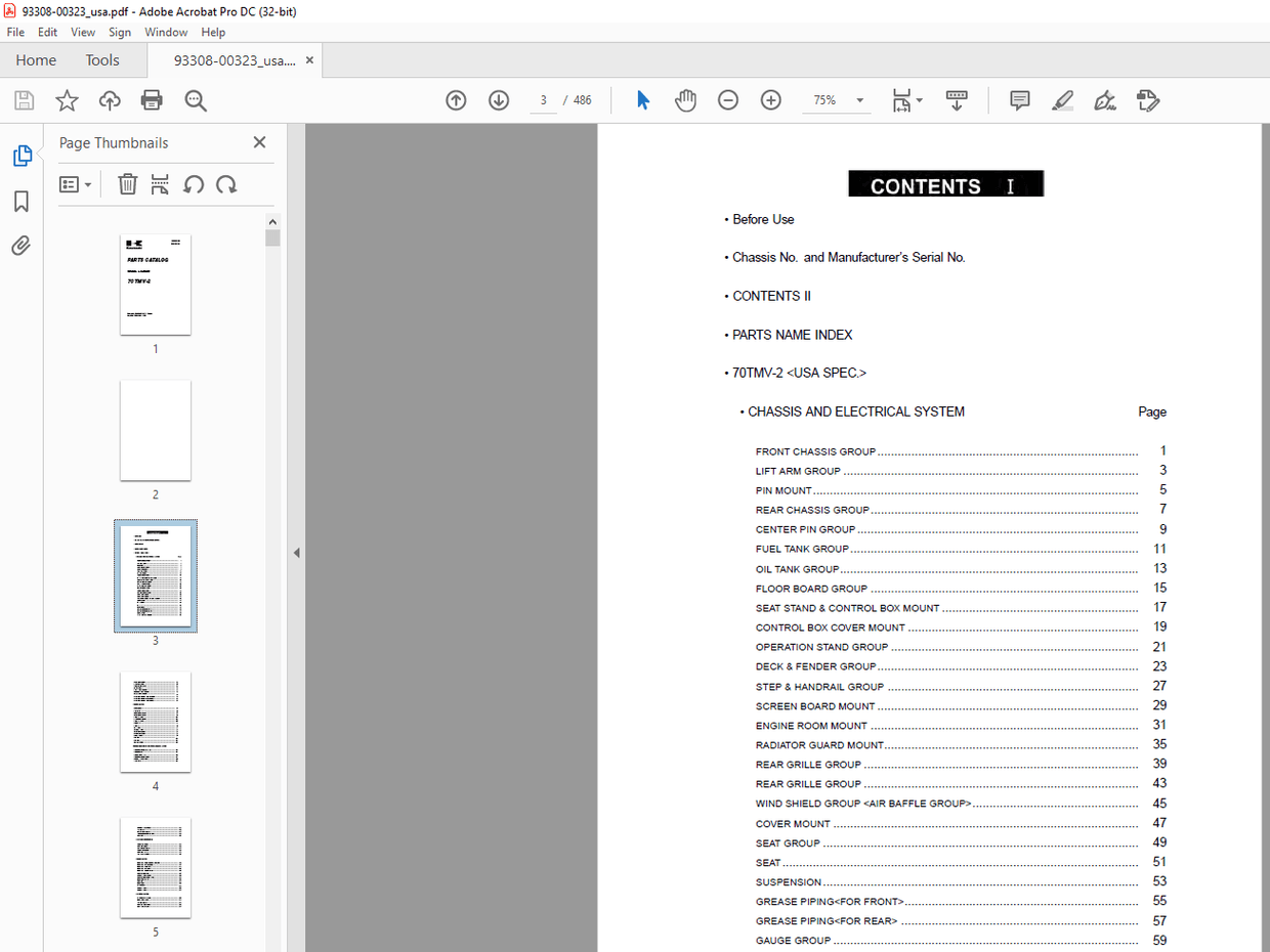 Kawasaki Wheel Loader 70TMV-2 Parts Manual – PDF DOWNLOAD