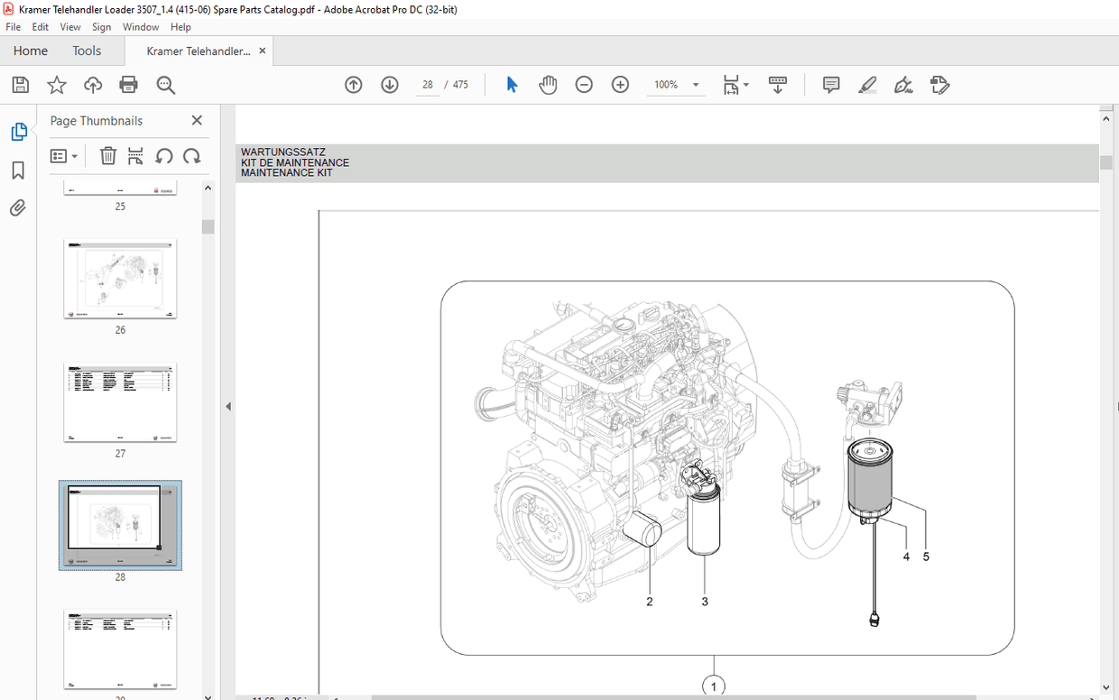 KRAMER Telehandler 3507 Spare Parts List Manual – PDF DOWNLOAD