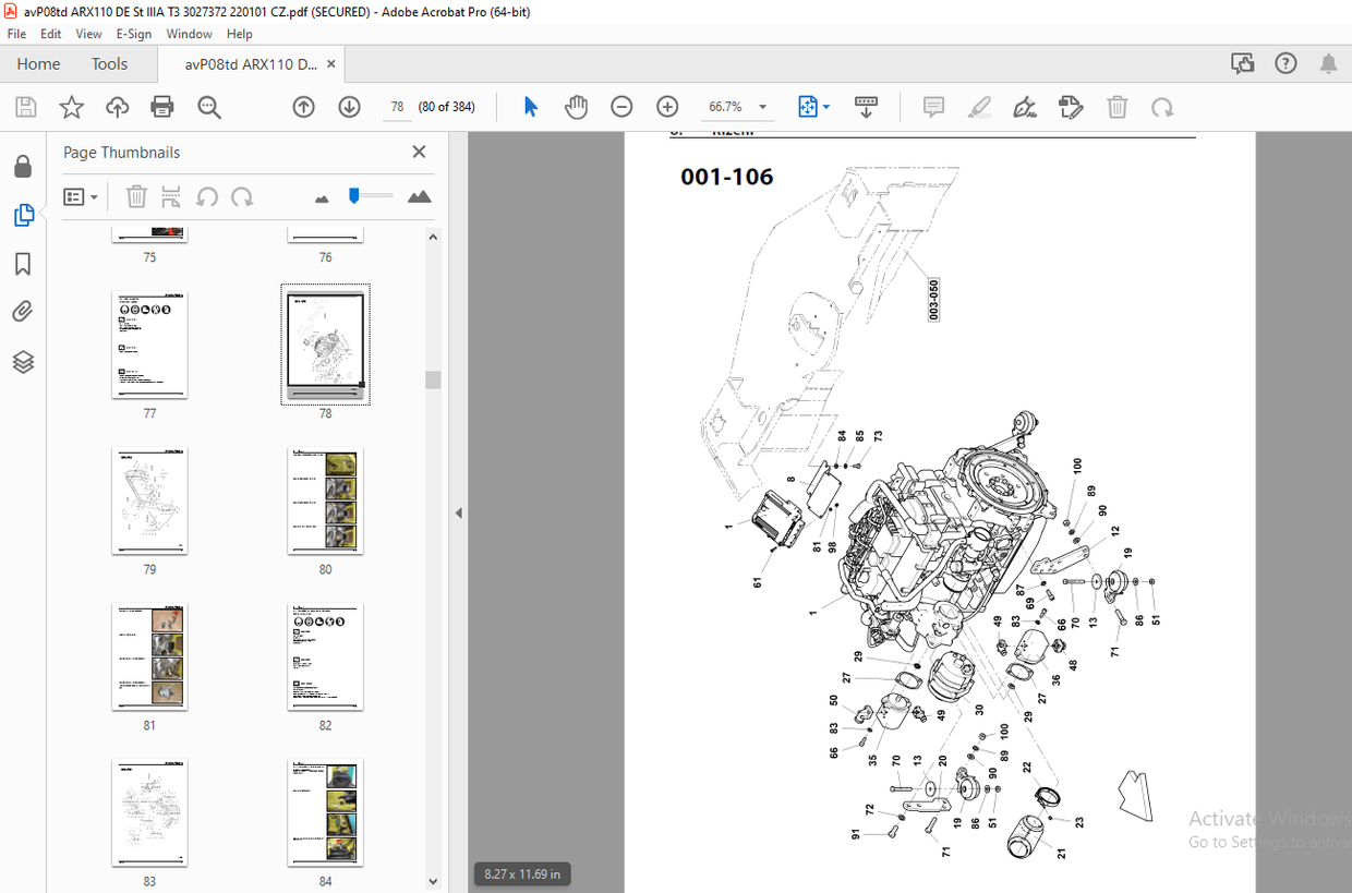 AMMANN ARX 110 TANDEMOVÝ VÁLEC DÍLENSKÁ PŘÍRUČKA (3027372) - PDF
