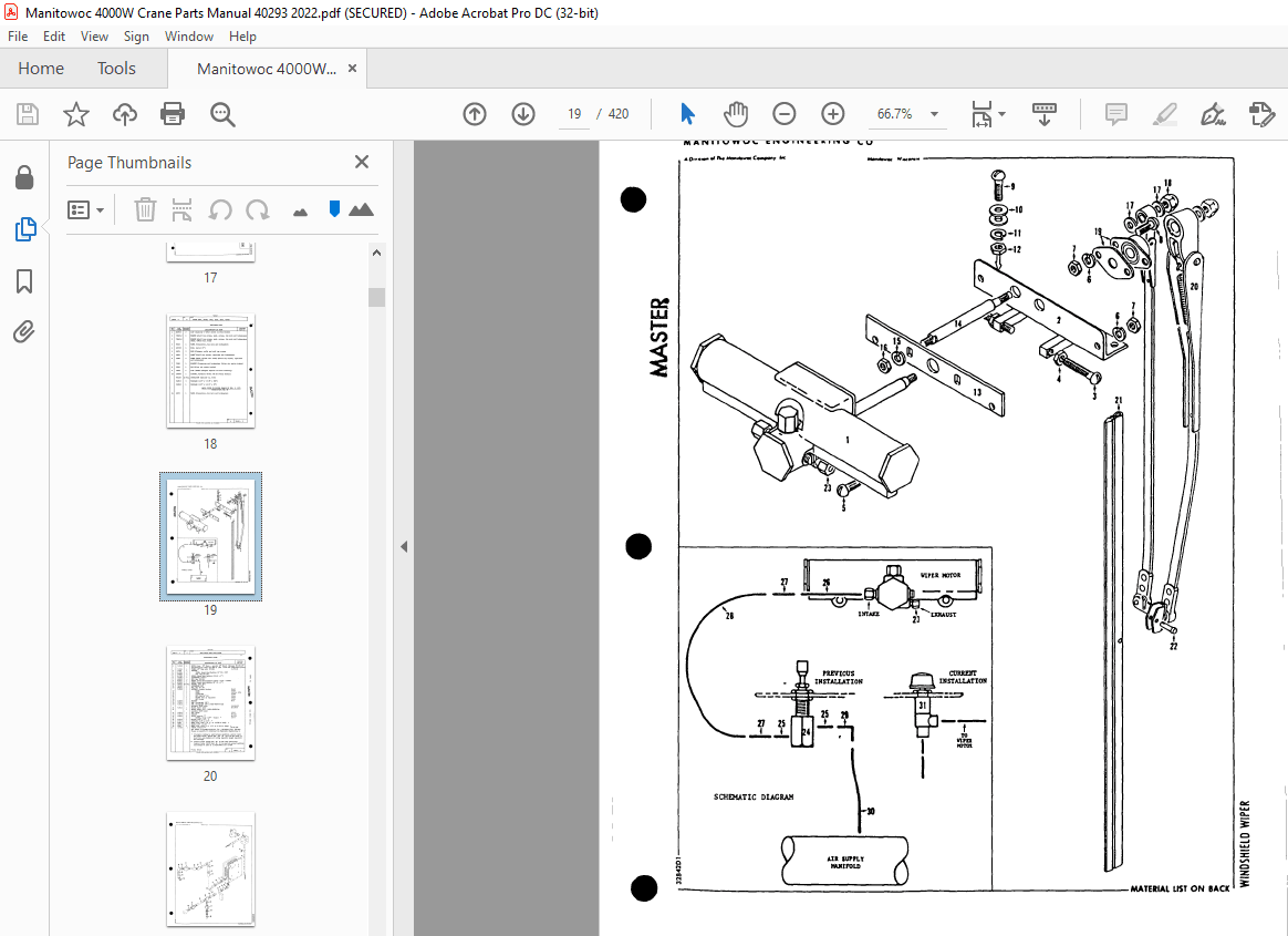Manitowoc Traditional Crane 4000W Parts Manual SN 40293 – PDF DOWNLOAD