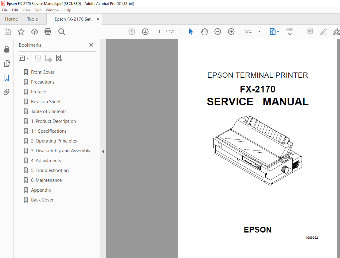 Epson FX-2170 Service Manual - PDF DOWNLOAD