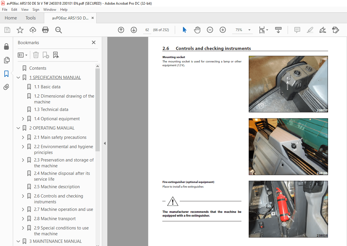 Ammann ARS 150 Single Drum Roller Operating Manual 2403018 - PDF