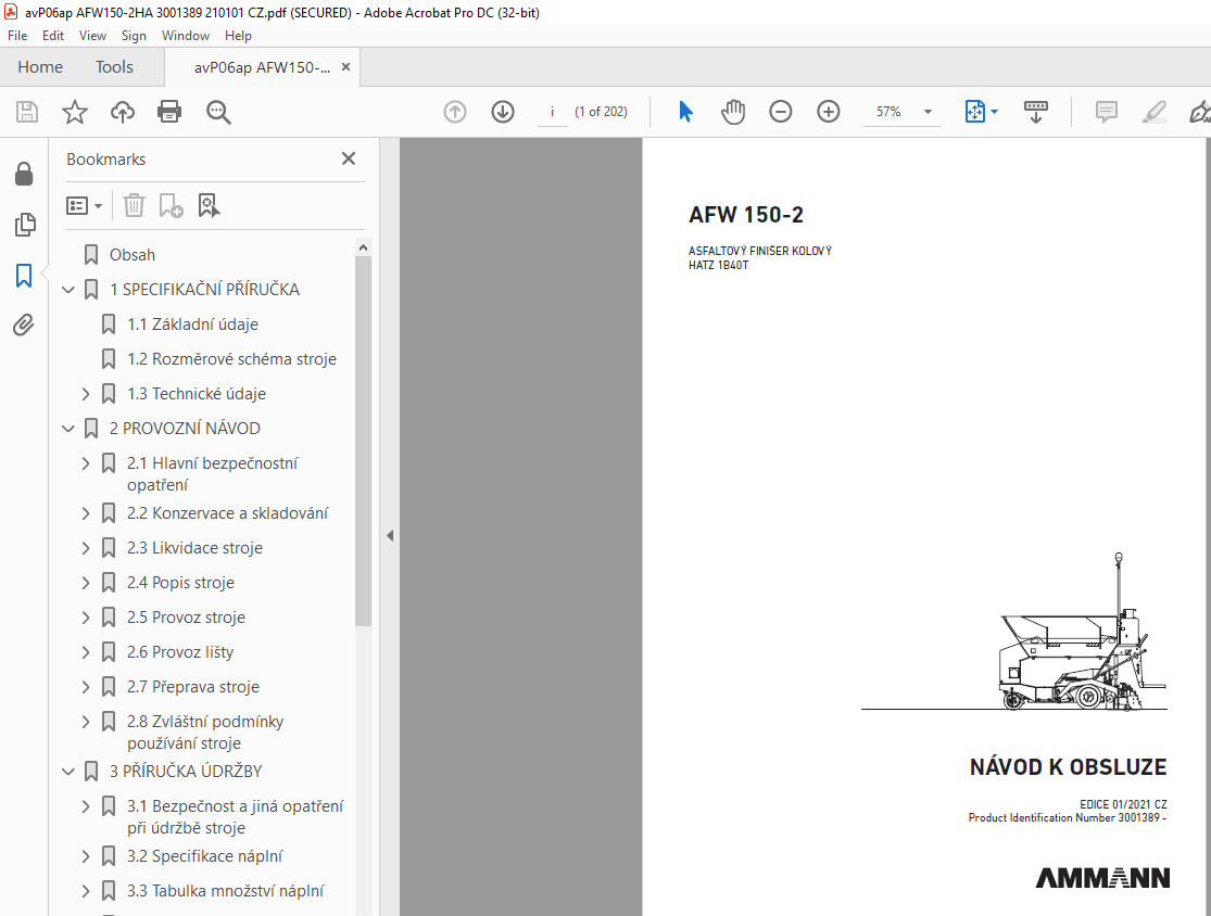 AMMANN AFW 150-2 NÁVOD K OBSLUZE 3001389 - PDF