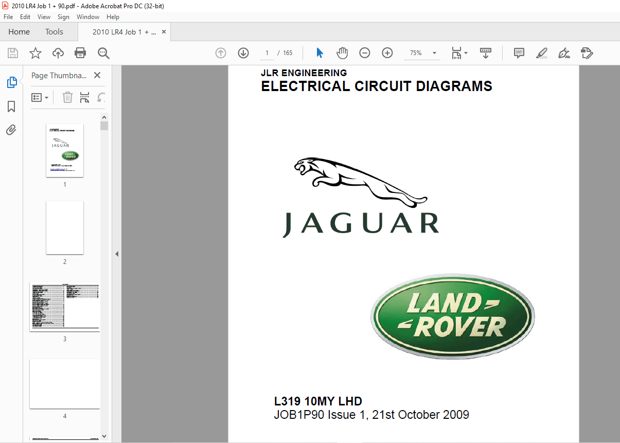 Land Rover LR4 2010 Electrical Circuit Diagrams Manual – PDF DOWNLOAD