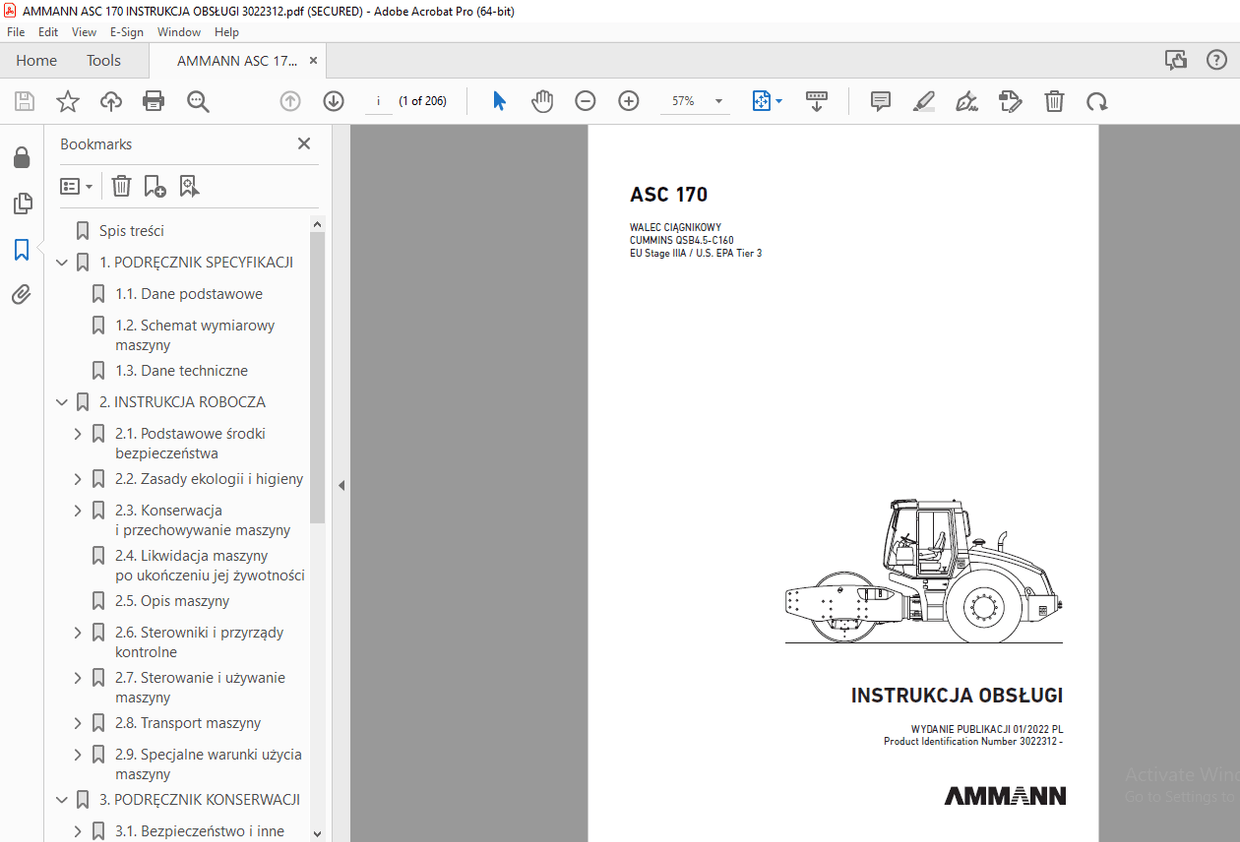 AMMANN ASC 170 INSTRUKCJA OBSŁUGI 3022312 - PDF