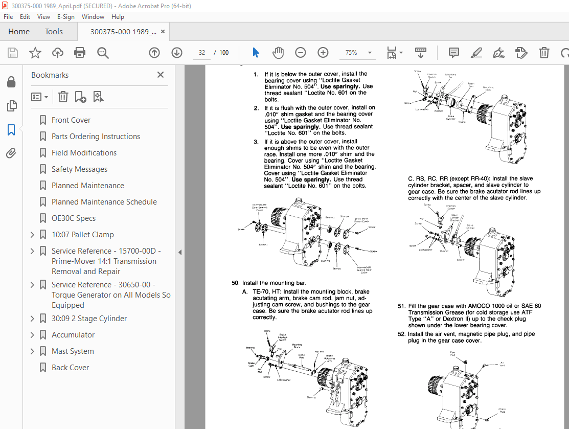 BT Prime-Mover OE-30C Electric Order Selector Repair Manual - PDF DOWNLOAD
