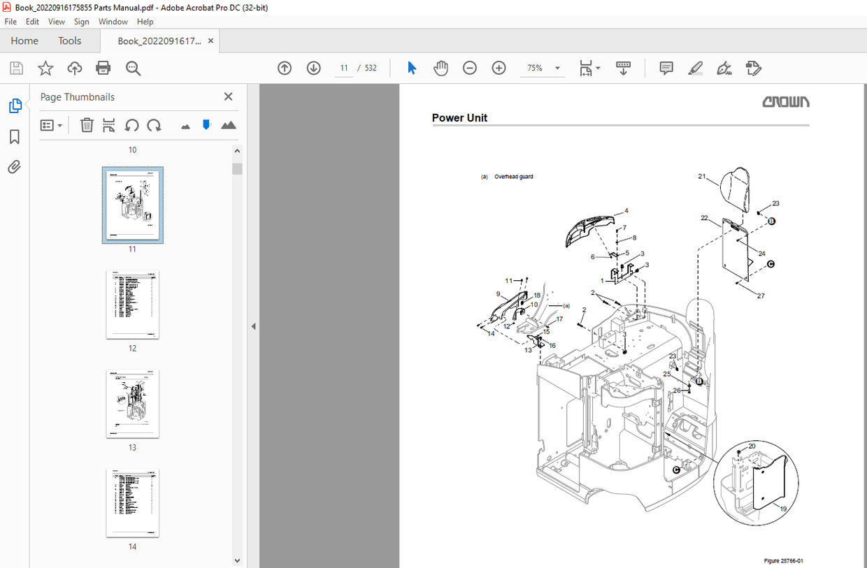 Crown Forklift RMD 6000 Series Parts Manual – PDF DOWNLOAD