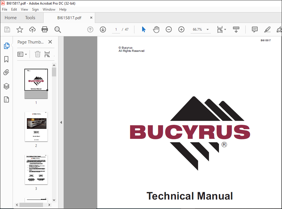 CAT Bucyrus Shaft Jumbo Single Boom Hydraulic Jumbo Operator Manual SN ...