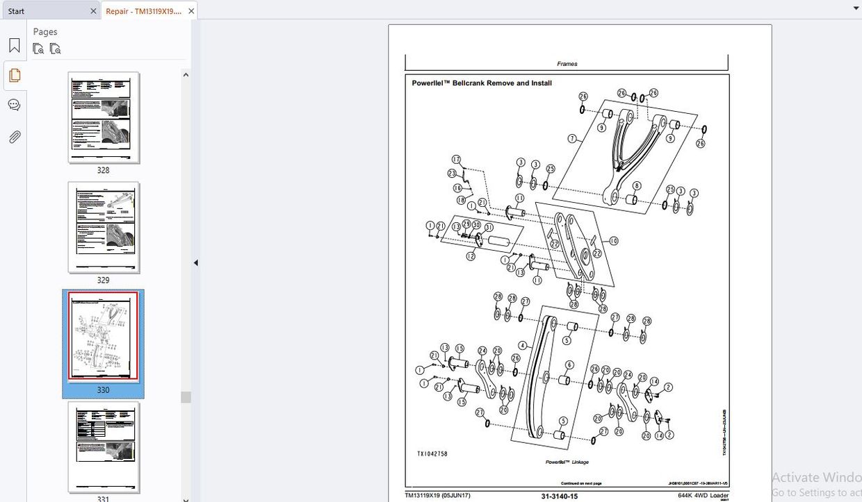 John Deere 644K 4WD Loader Repair Technical Manual TM13119X19 – PDF ...