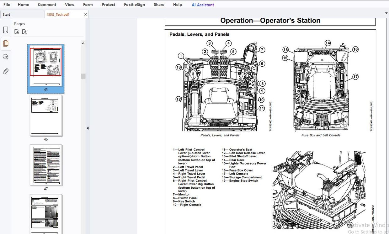 John Deere 135G Excavator Operation Manual OMT382334X19 - PDF DOWNLOAD