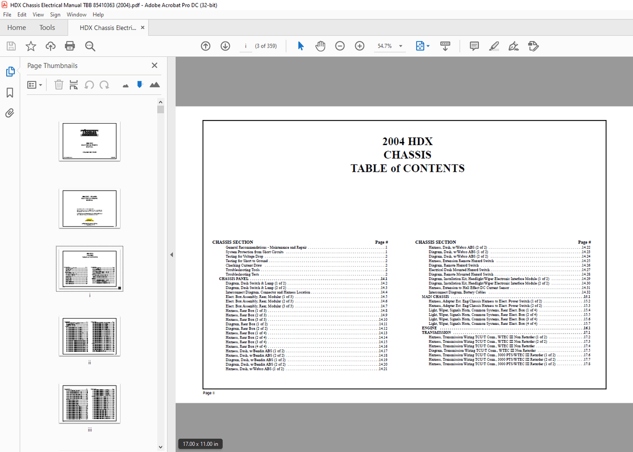 Thomas Built Buses HDX Chassis Electrical Wiring Manual 2004 - PDF DOWNLOAD