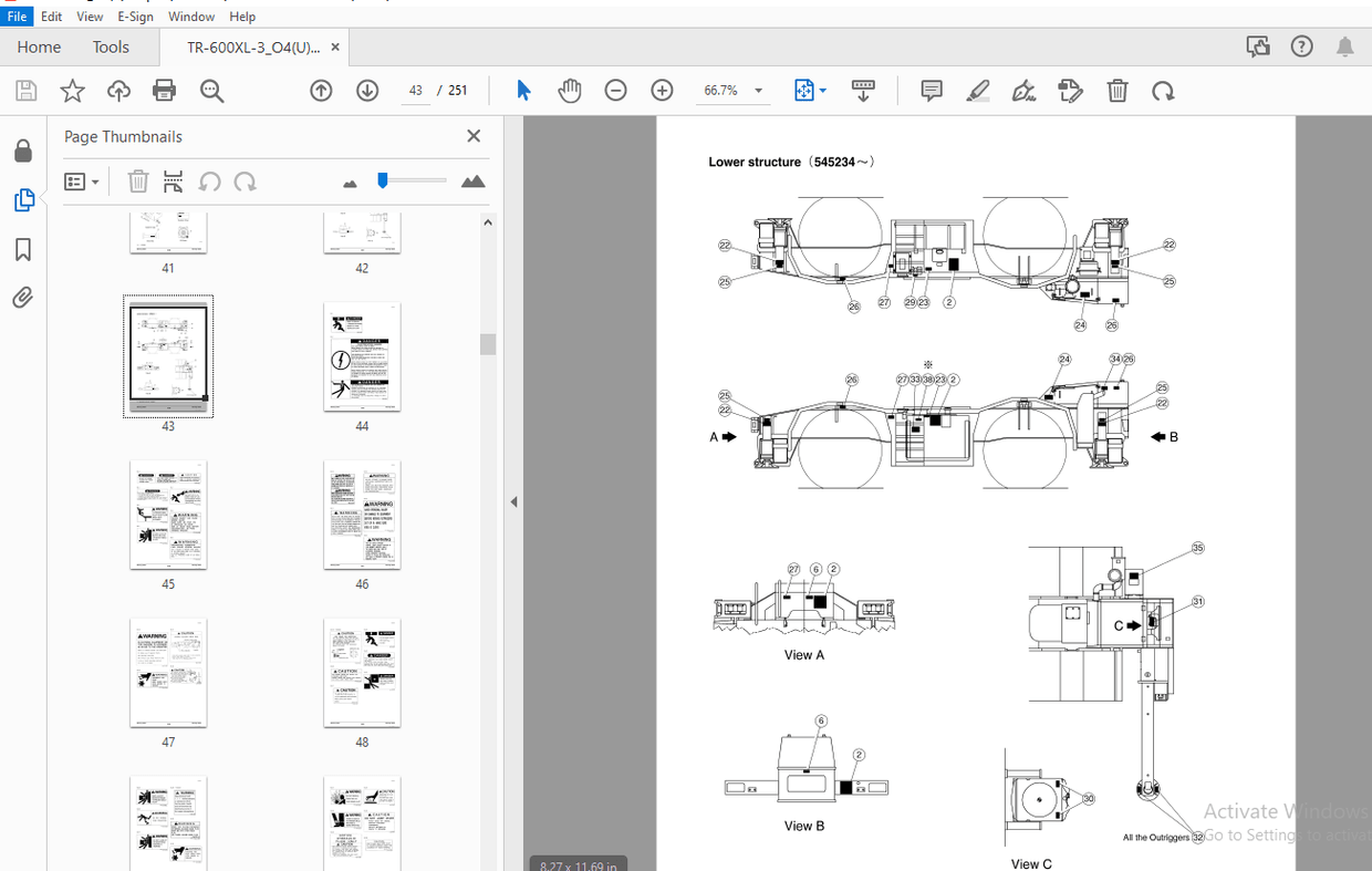 Tadano TR-600EXL-3 Rough Base Crane OPERATING & MAINTENANCE MANUAL – PDF