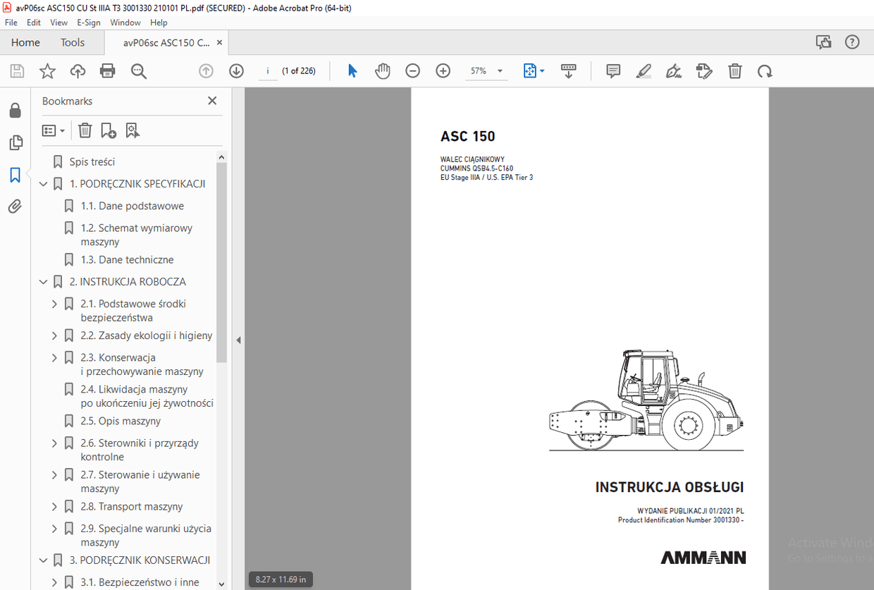 AMMANN ASC 150 INSTRUKCJA OBSŁUGI 3001330 PDF