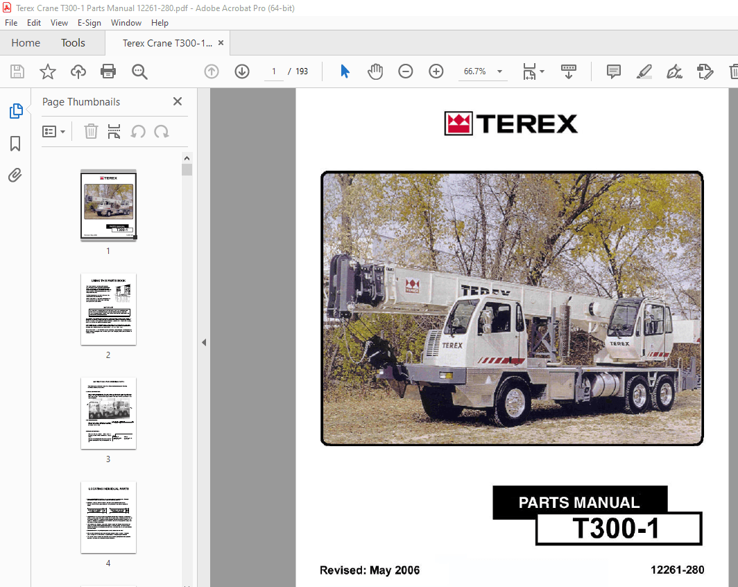 Terex Crane T300-1 Operator’s Manual 12261-281 – PDF DOWNLOAD