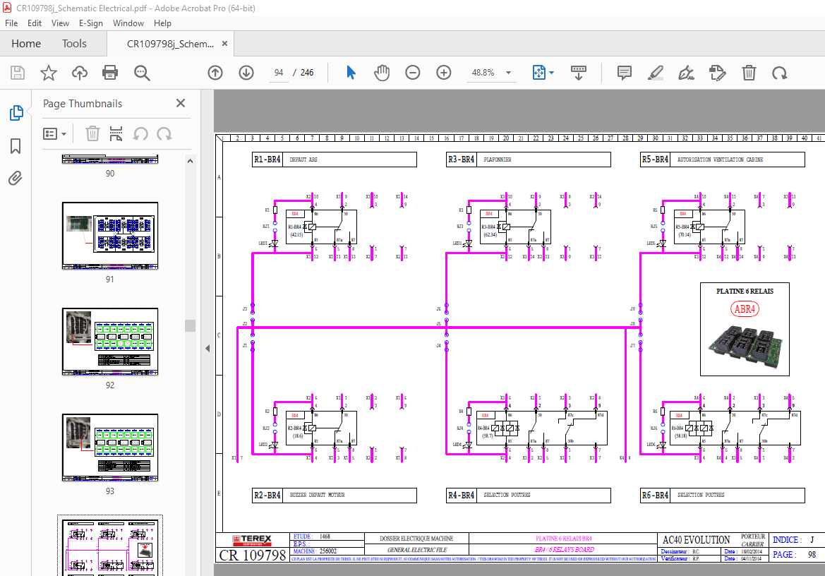 Terex Crane AC40 Electrical Schematic Manual