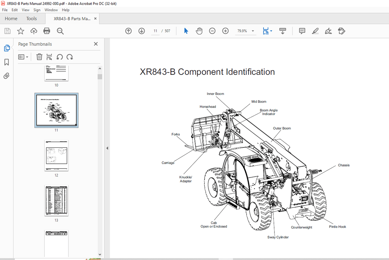 Xtreme XR843_B Telehandler Parts Manual 24992-000 – PDF DOWNLOAD