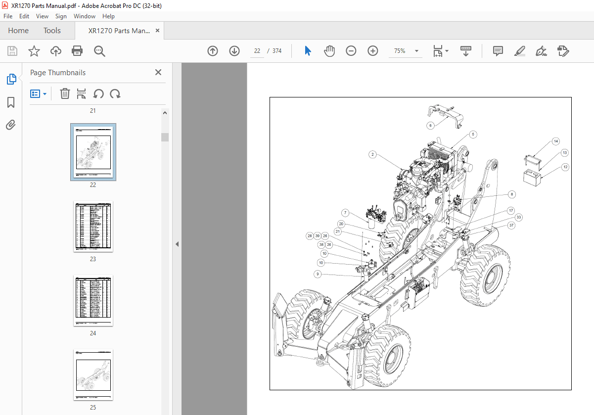 Xtreme Telehandler XR1270 Parts Manual – PDF DOWNLOAD