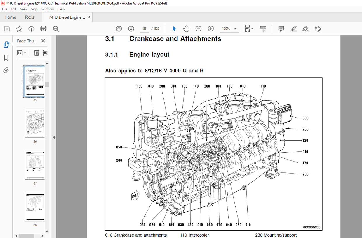 MTU Diesel Engine 12 V 4000 Gx1 16 V 4000 Gx1 Maintenance Manual M020108-00E PDF.pdf