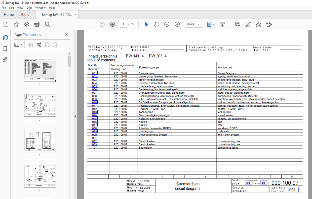 Bomag BW 151 AD-4 Electrical Manual – PDF DOWNLOAD