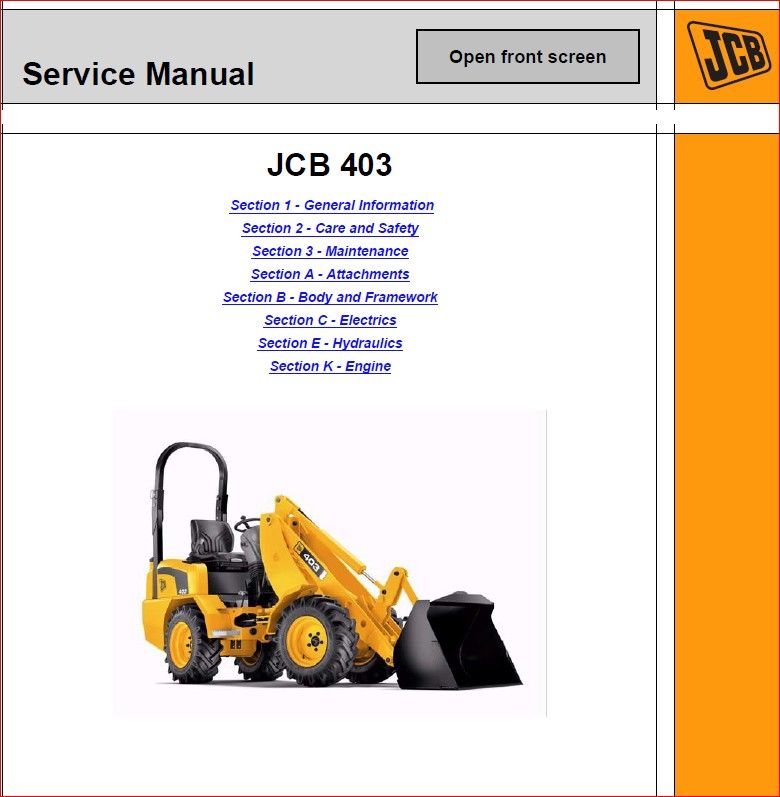 Jcb 403 Wheel Loading Shovel Workshop Repair Service Manual PDF Download