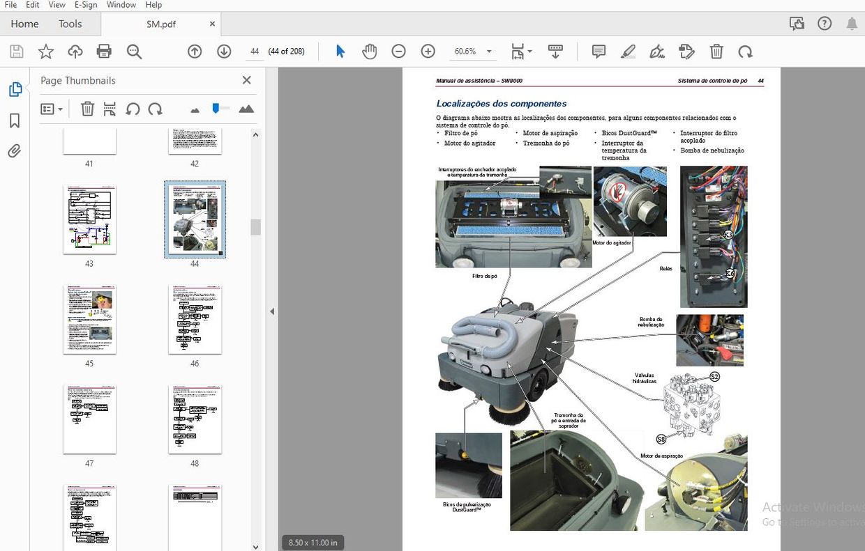 Nilfisk Advance SW8000 Manual de assistência - PDF DOWNLOAD