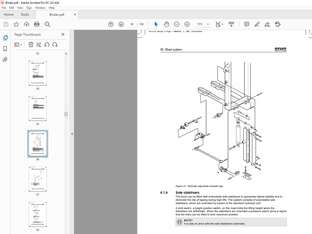 Atlet Forklift A-Ergo Service Manual D003936 – PDF DOWNLOAD