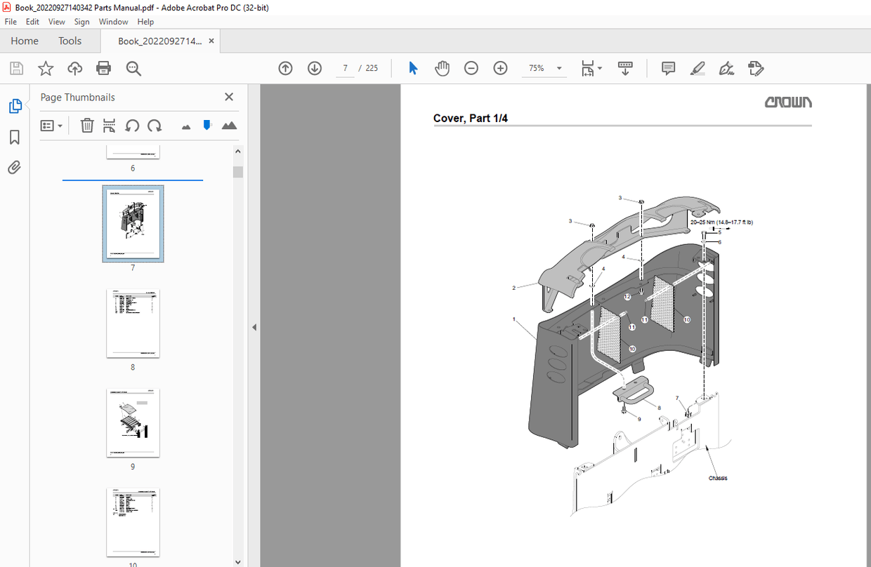 Crown Forklift MPC 3000 QPR Parts Manual – PDF DOWNLOAD
