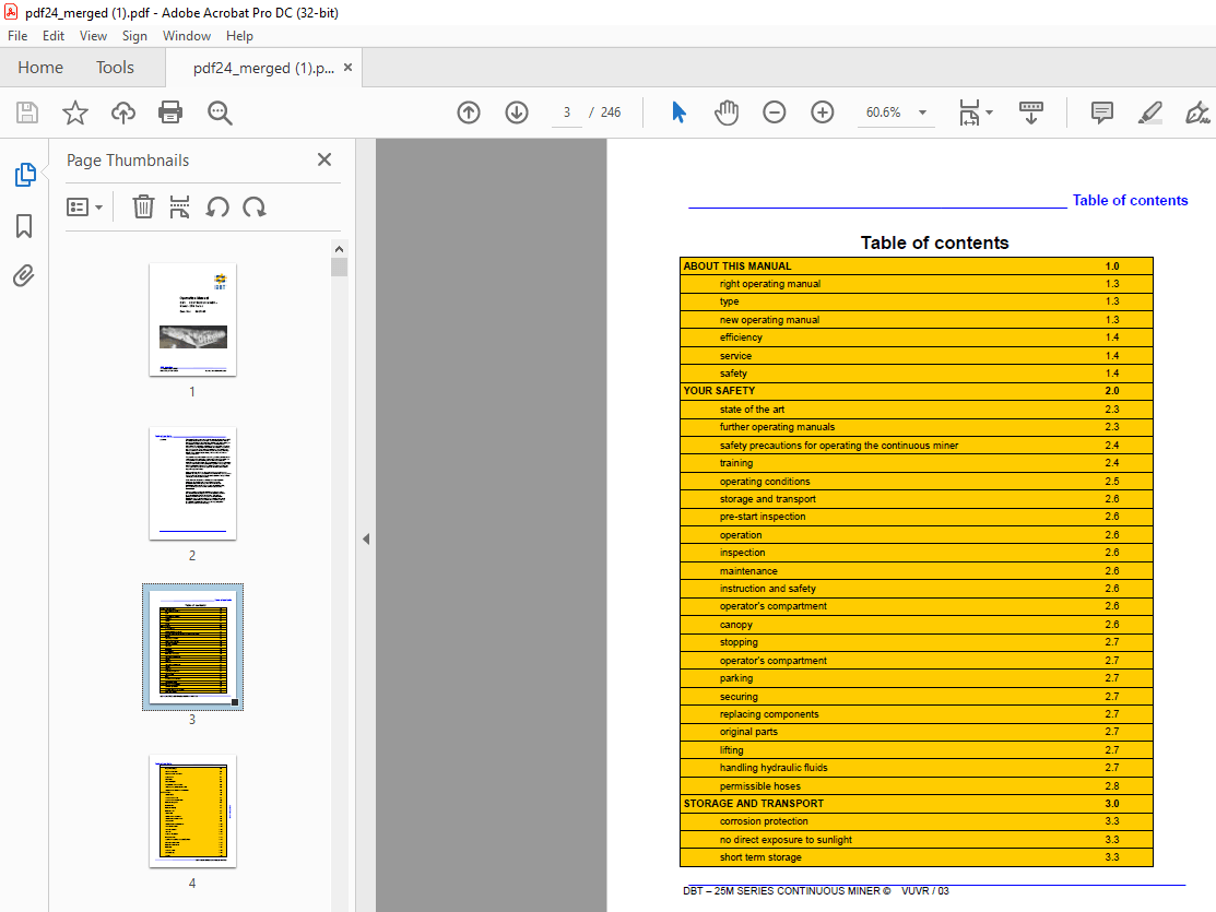 Cat DBT CONTINUOUS MINER 25M Series Operation Manual 03-29-05 - PDF ...