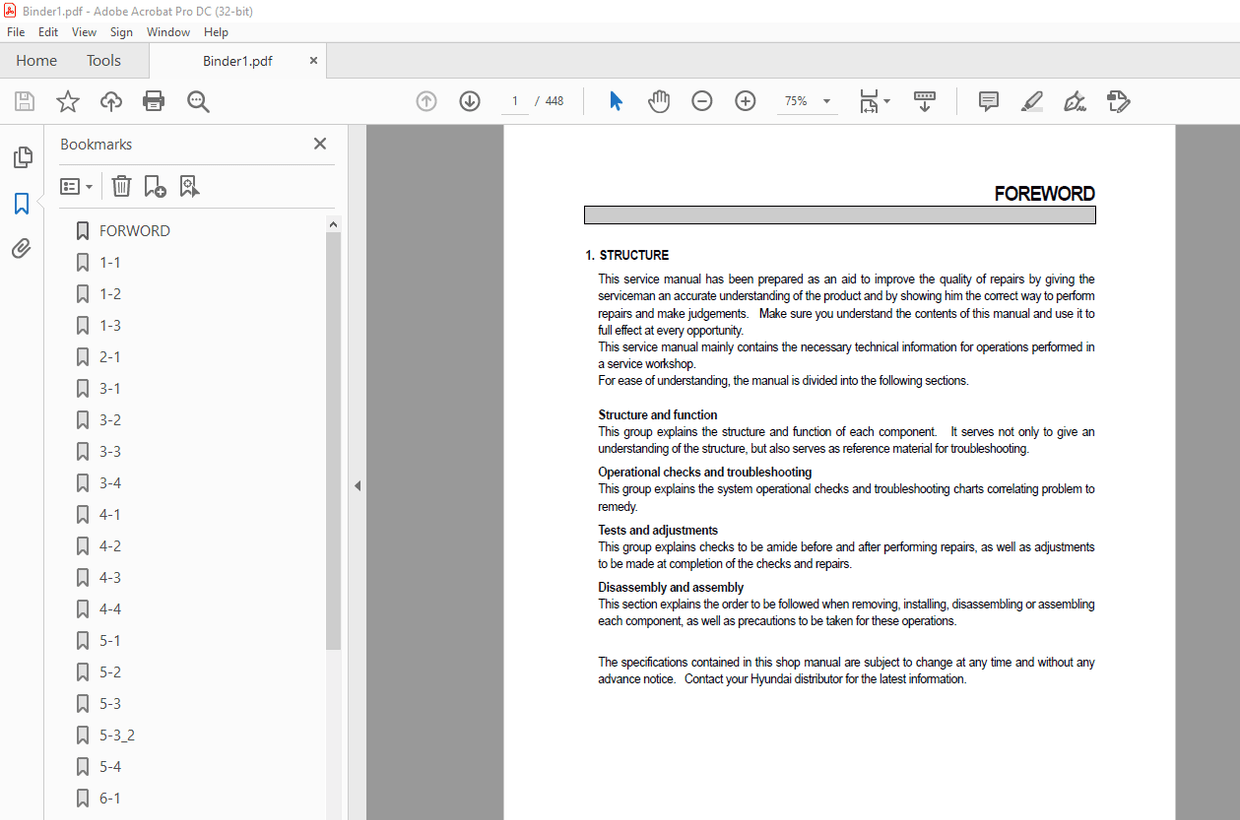 Hyundai HL730-3 Wheel Loader Service Manual 2023 - PDF