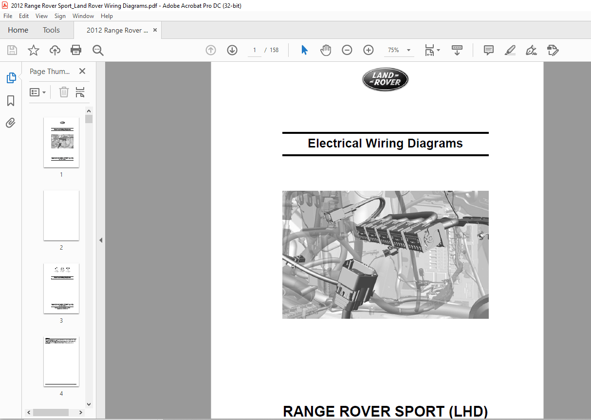 2011 Land Rover RANGE ROVER SPORT (LHD) Electrical Wiring Diagrams ...