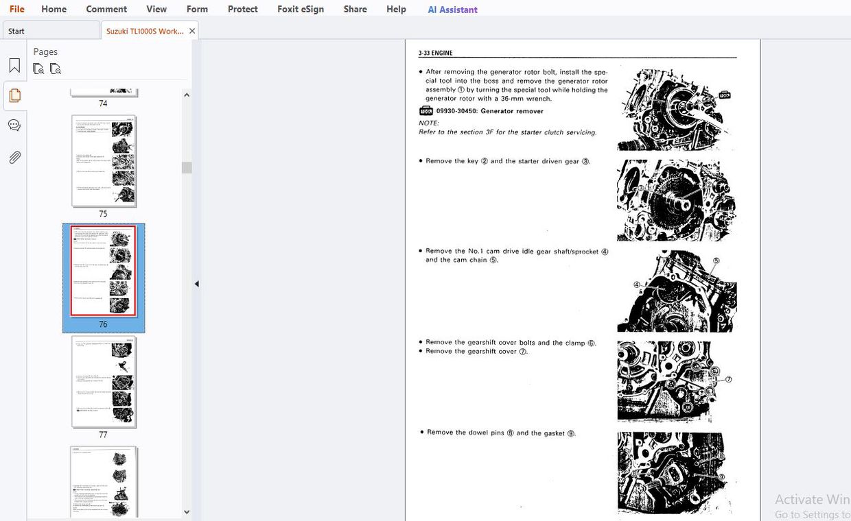 Suzuki TL1000S Workshop Manual – PDF DOWNLOAD