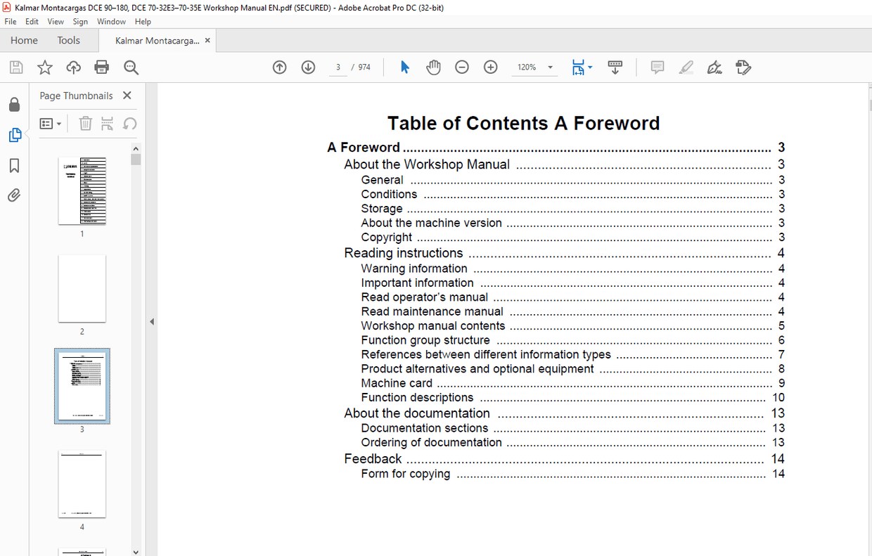 Kalmar DCE 90–180, DCE 70-32E3–70-35E4 Workshop Manual – PDF DOWNLOAD