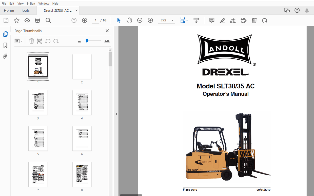 Drexel SLT30/35 AC Operator’s Manual_F-456-0910 – PDF DOWNLOAD