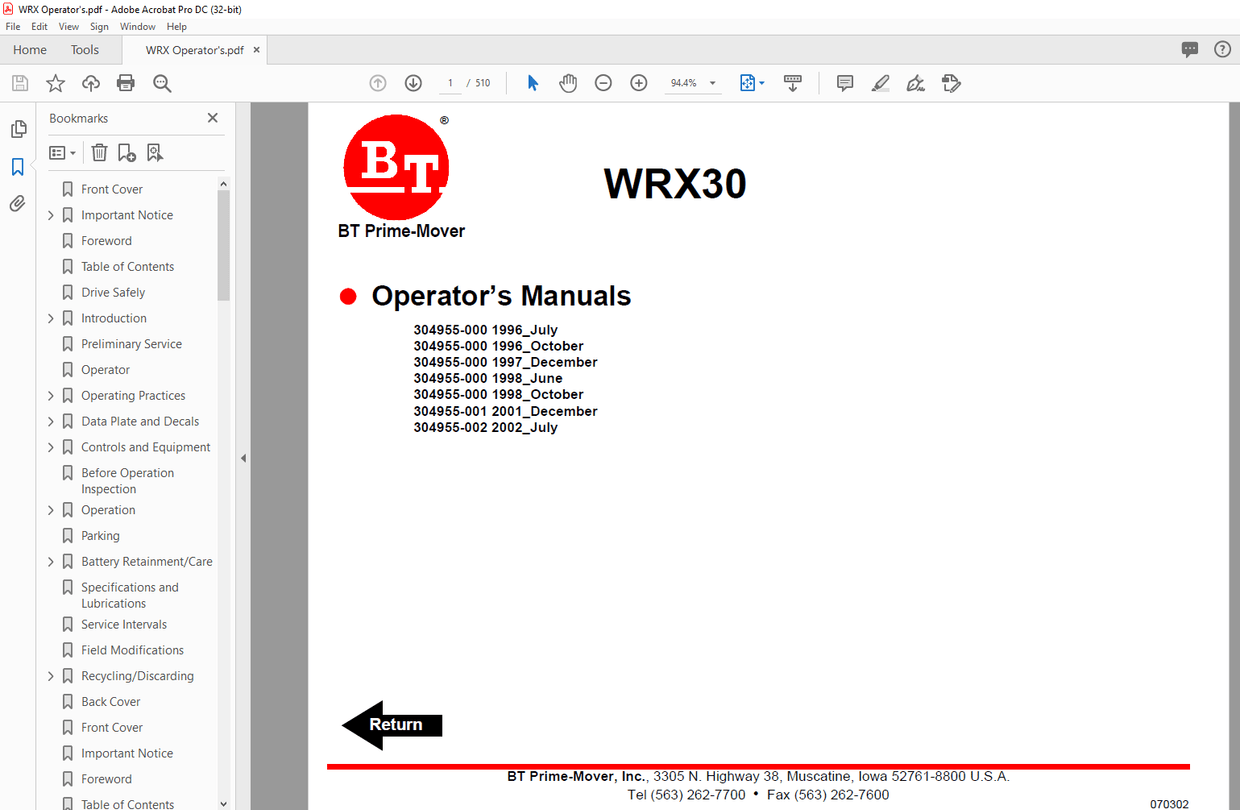 BT Prime-Mover Forklift WRX30 Electric Straddle Reach Stacker Truck ...